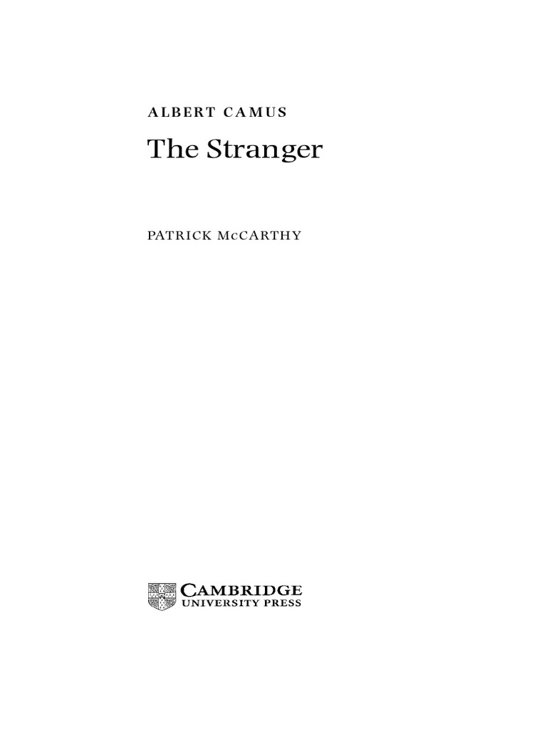 The Stranger | PDF | Albert Camus | Politics (General)