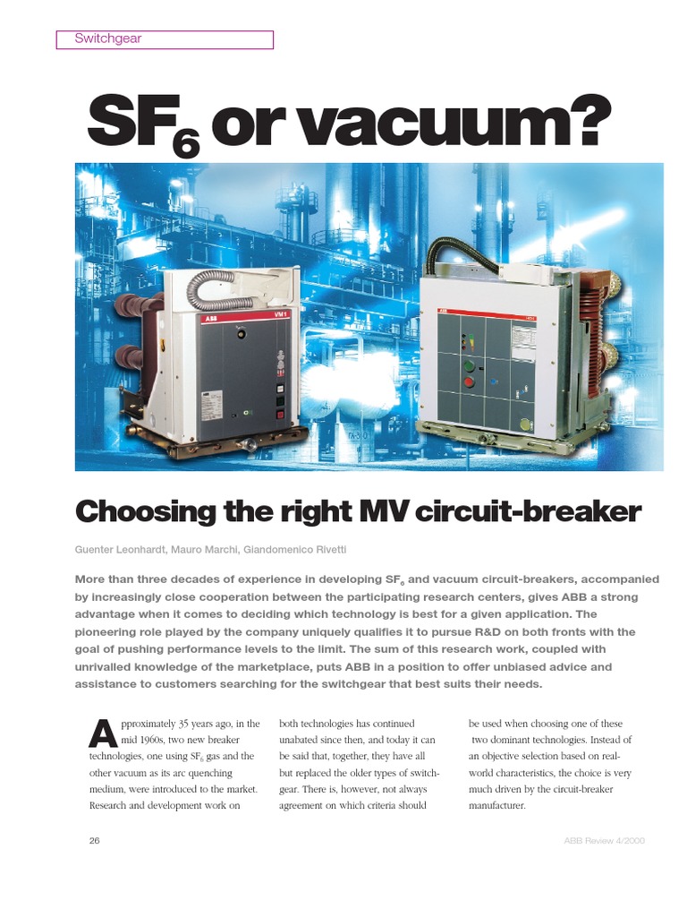 Choosing The Right MVcircuit-breaker | PDF | Electric Current ...