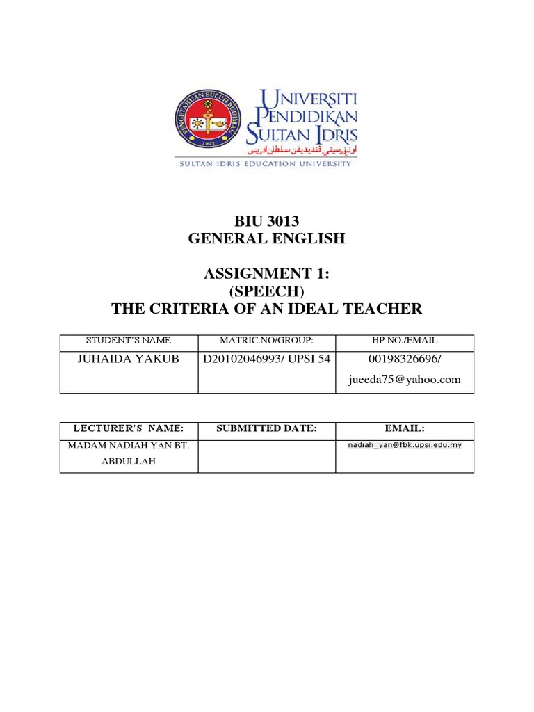 Assignment 1 Biu3013 d20102046993 Juhaida Yakub Upsi 54 Tawau | PDF ...