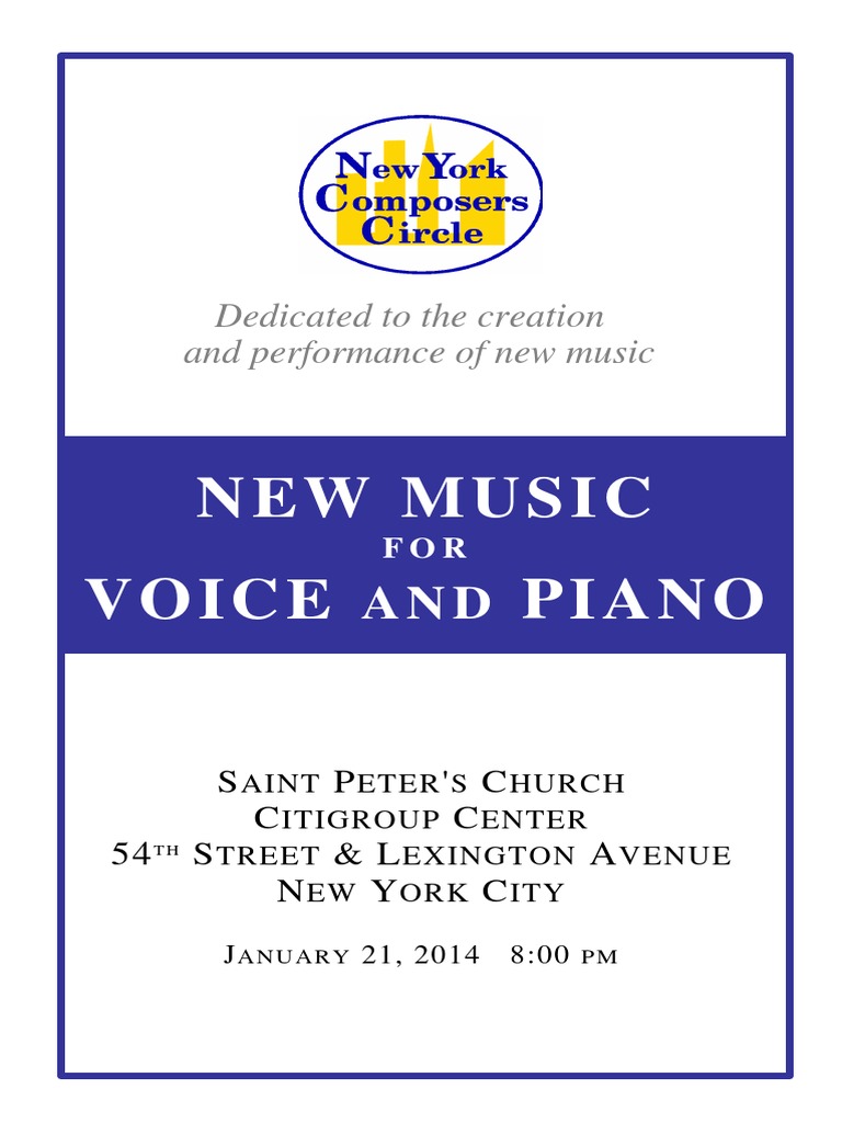 New Music For Voice and Piano: Concert Program | PDF | Opera | Orchestras