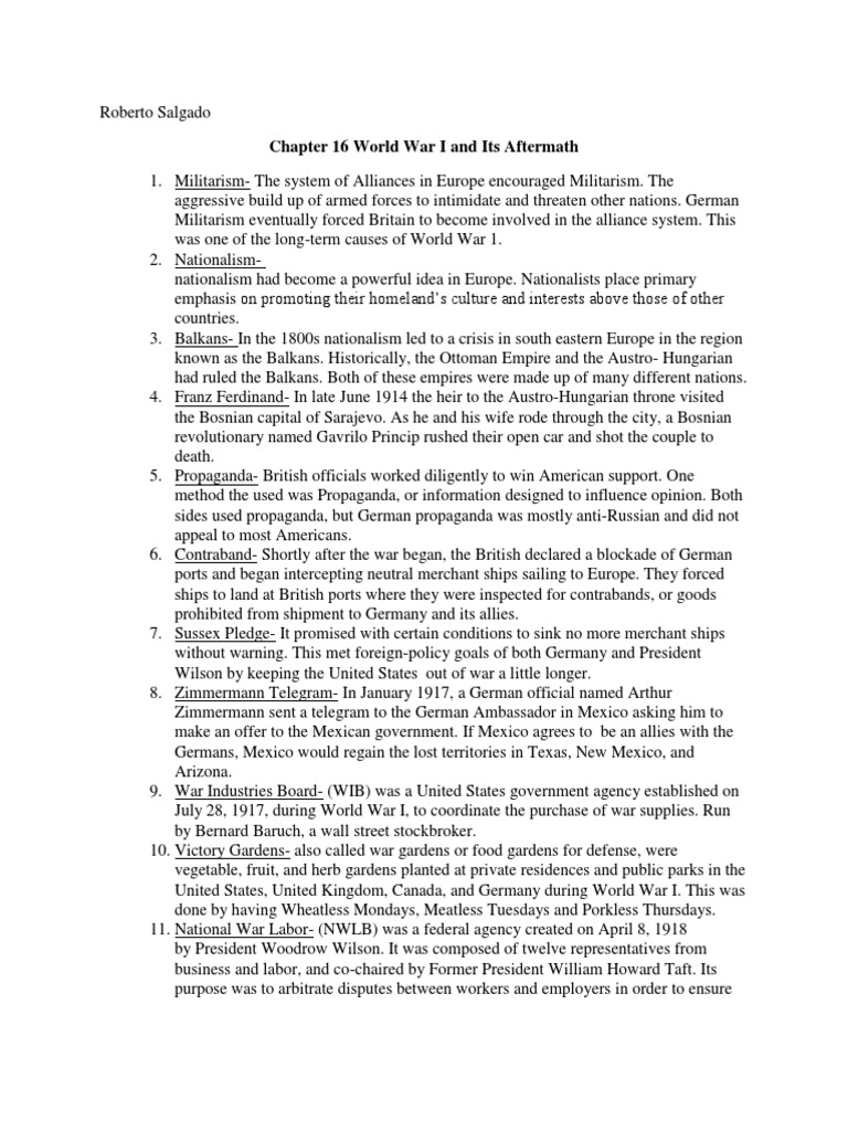 Chapter 16 World War I and Its Aftermath | PDF | World War I | J. Edgar ...