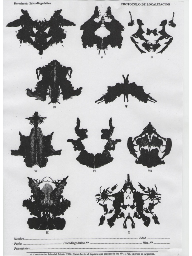 Rorschach. Hoja de Localización. Hoja de Codificación. Sumario ...