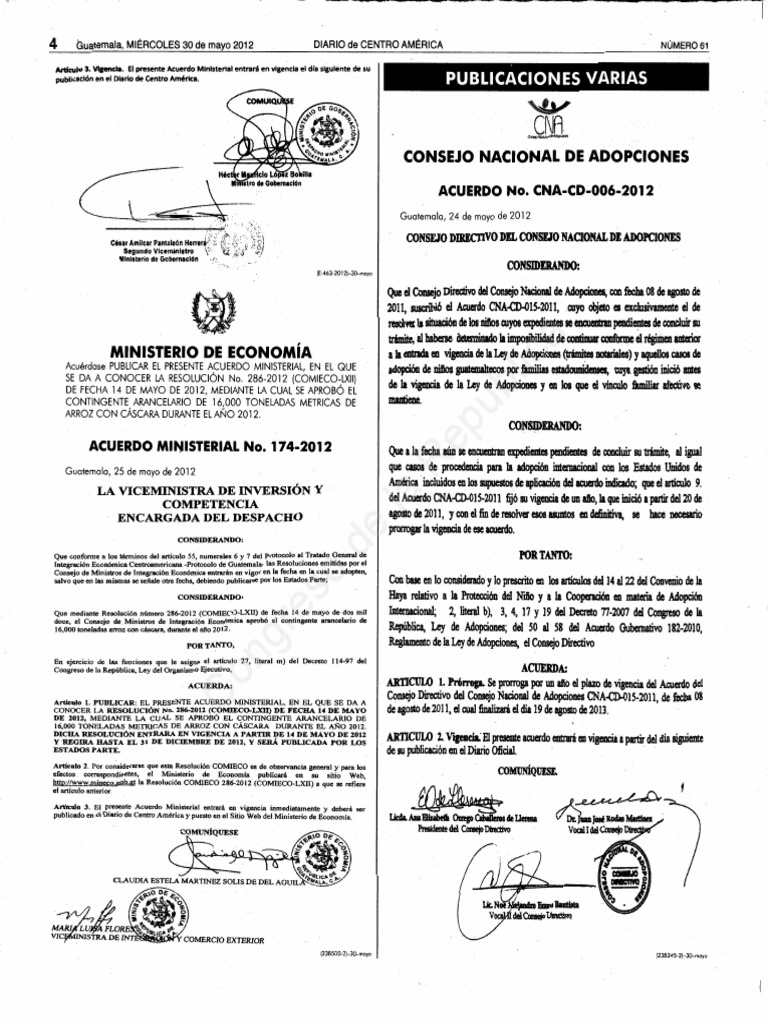 Acuerdo 006-2012 PDF | PDF | Guatemala | Gobierno