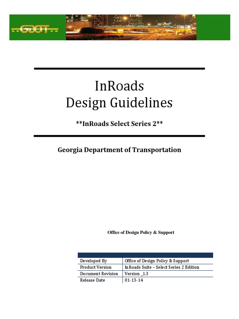 InRoads Design - Guidelines PDF | PDF | Icon (Computing) | Computer File