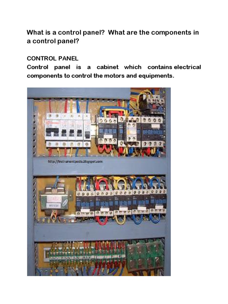 Components of Control Panel | PDF | Relay | Fuse (Electrical)