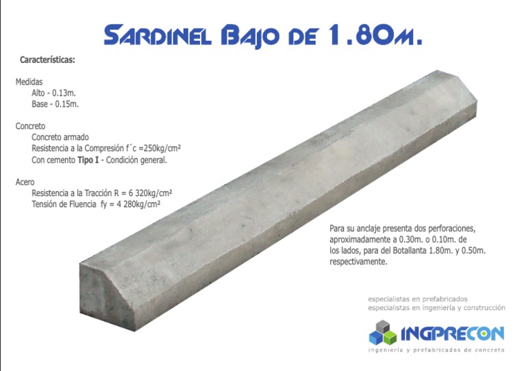 Medidas y características del sardinel | PDF | Tecnología