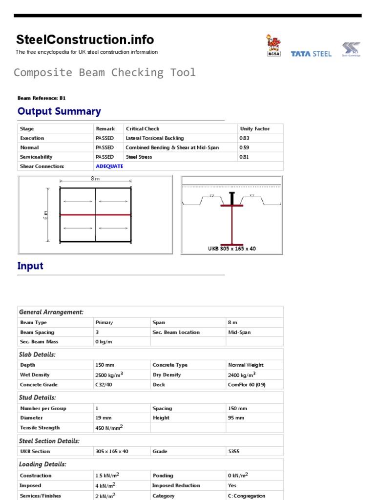 Composite Beam Pdf Beam Structure Bending