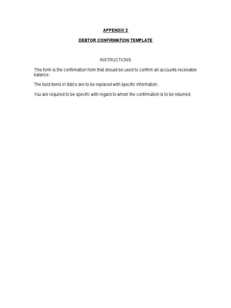 DEBTOR CONFIRMATION TEMPLATE INSTRUCTIONS | PDF