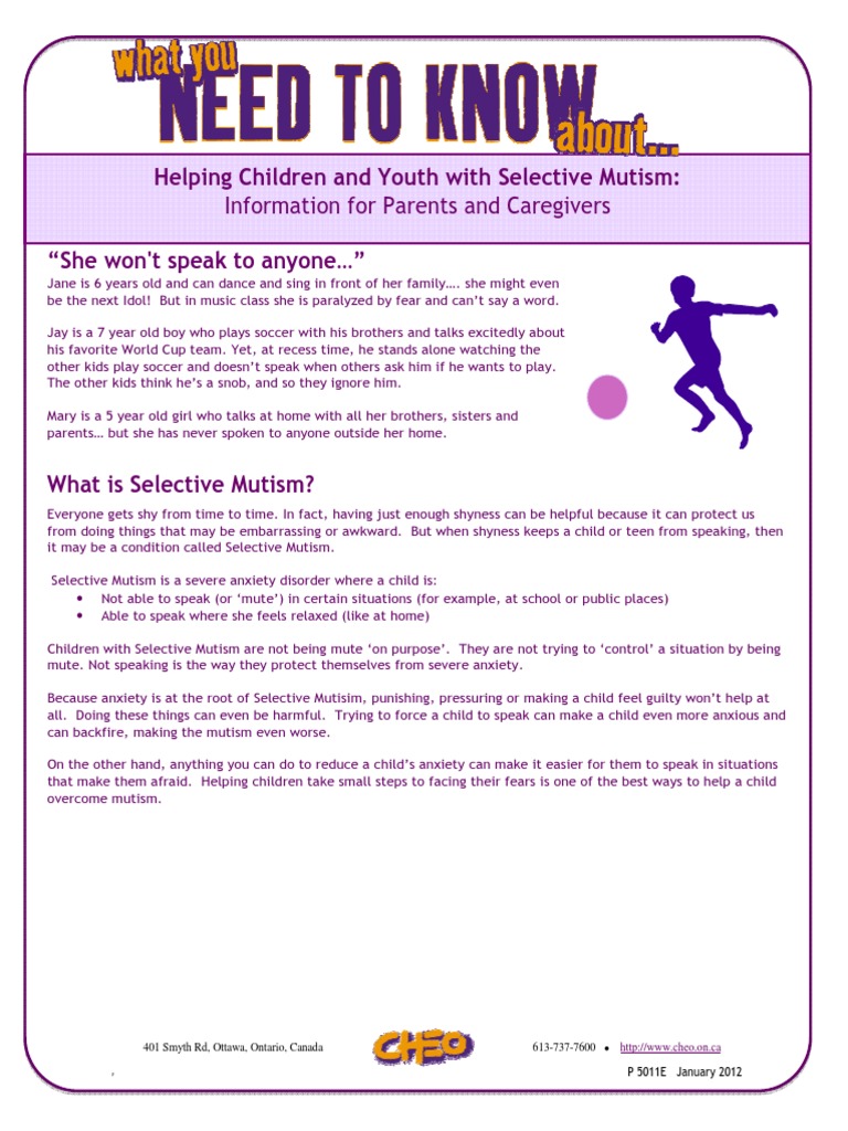 Selective Mutism ENG.pdf | Anxiety | Anxiety Disorder