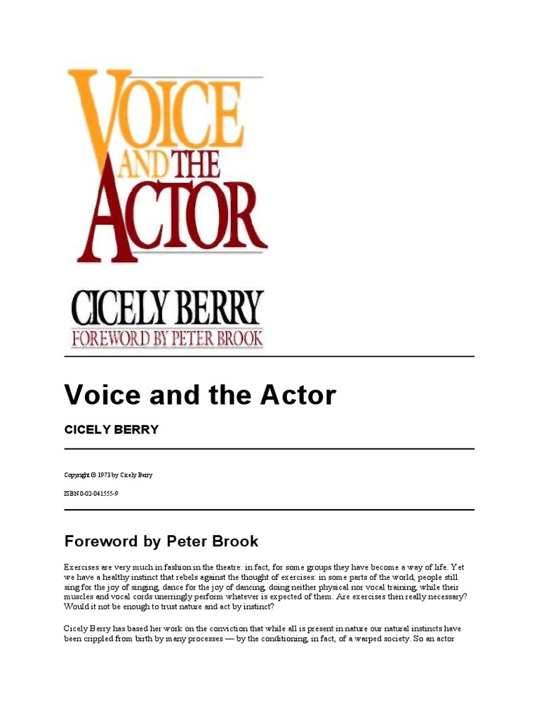 Voice and The Actor Cicely Berry | PDF | Human Voice | Violin