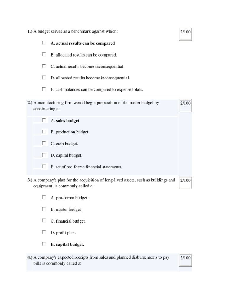 Master Budget Preparation Process | PDF