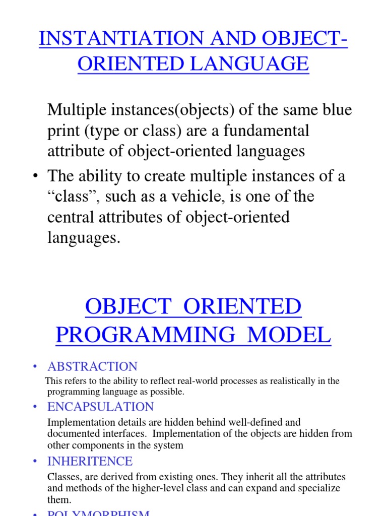 Object Oriented Programming Model 1 | PDF | Class (Computer Programming ...