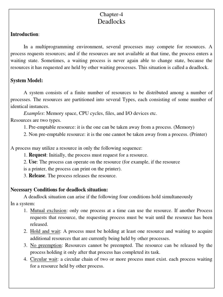 Understanding Deadlocks in Systems | PDF | Computers