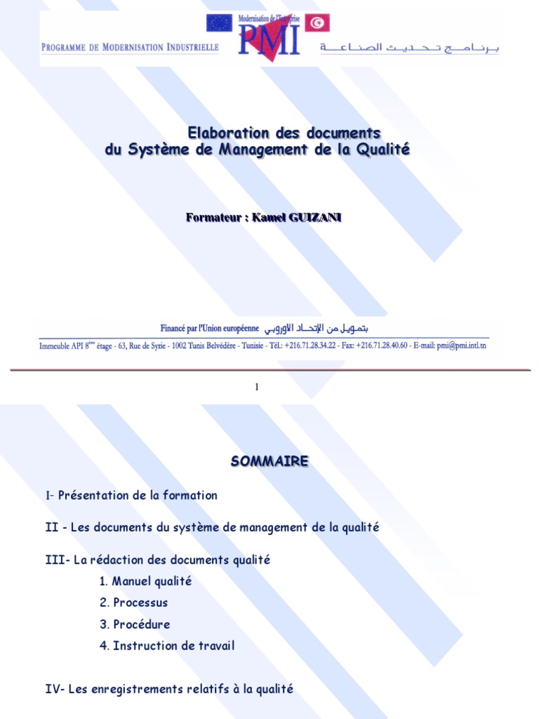 Elaboration des documents du SMQ (intéressant).ppt | Management de la ...