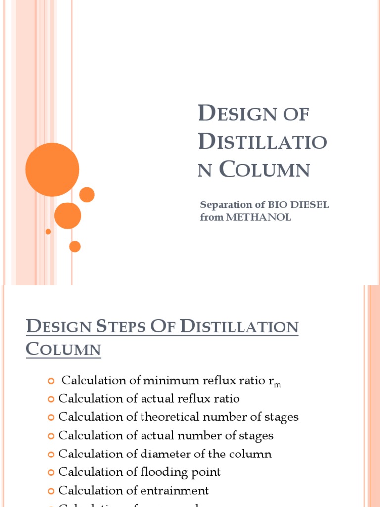 Design of Distillation Column | PDF | Distillation | Continuum Mechanics