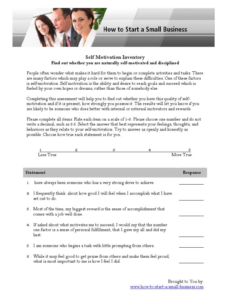 Self Motivation Inventory | PDF | Self | Motivation