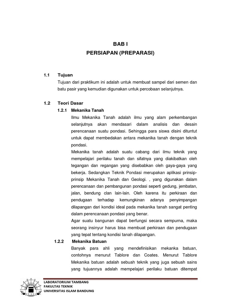Praktikum Mekanika Tanah dan Batuan | PDF