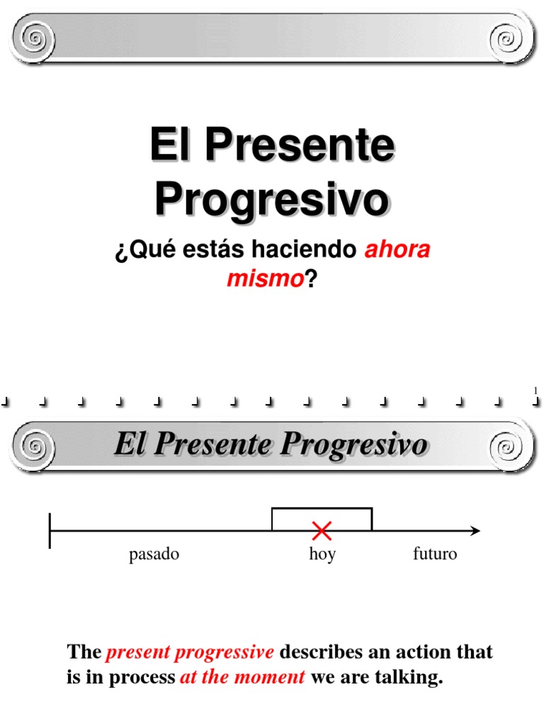 el presente progresivo ppt | Perfecto (gramática) | Gramática