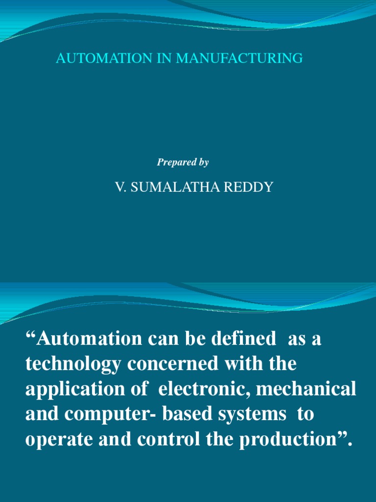 Automation in Manufacturing | PDF | Automation | Warehouse
