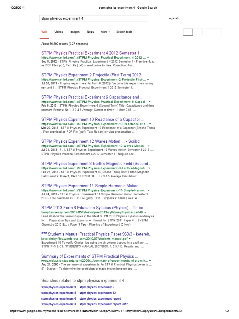 STPM Physics Experiment 4 - Google Search | PDF | Capacitor | Physics