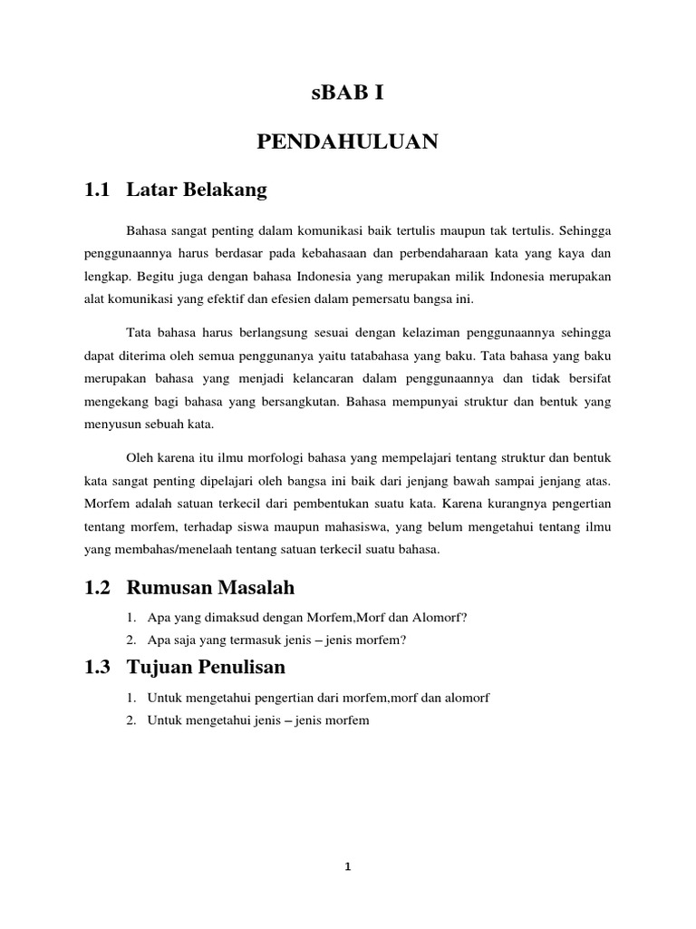 Pembahasan Morfem, Morf Dan Alomorf | PDF