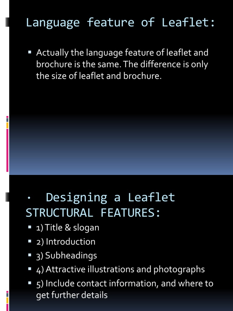 Language Feature of Leaflet | PDF | Cognitive Science | Linguistic ...