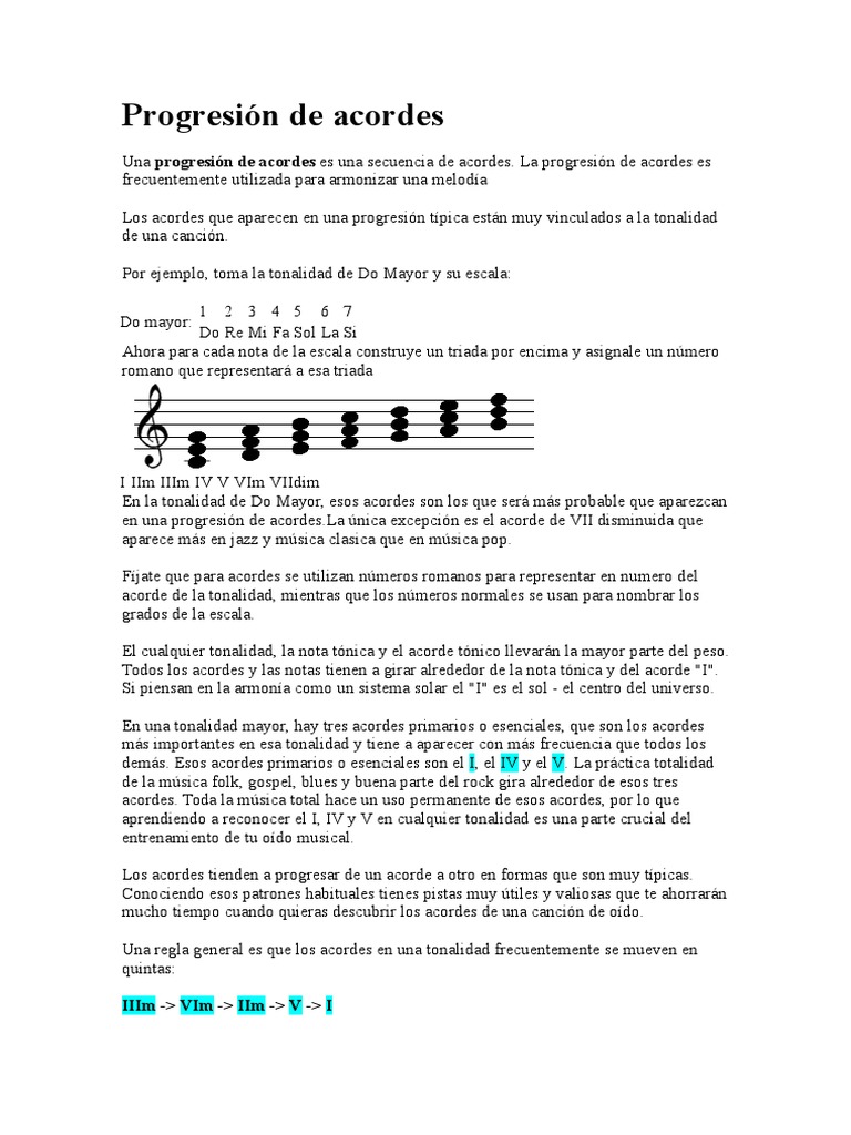 Guía de Progresiones de Acordes | PDF | Acorde (Música) | Escala (música)