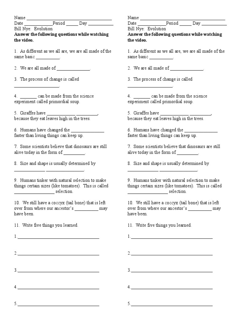 Bill Nye Evolution | Download Free PDF | Biological Evolution | Biology ...