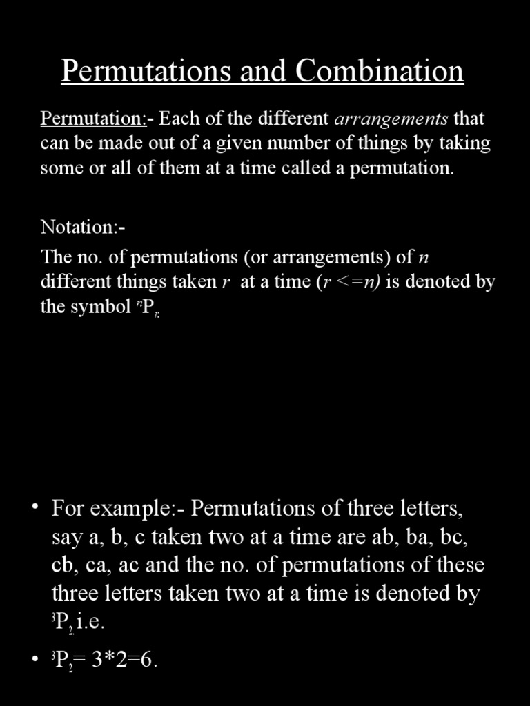 Permutations & Combinations Guide | PDF | Permutation | Numbers