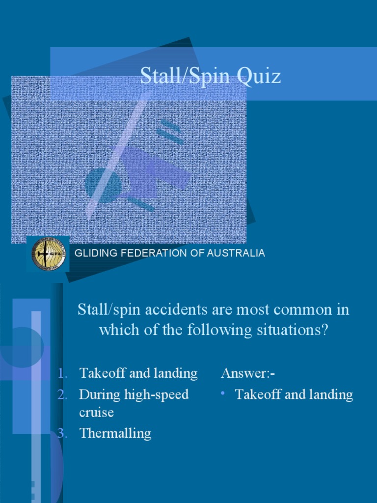 Stall Spin Quiz | PDF | Stall (Fluid Mechanics) | Flight