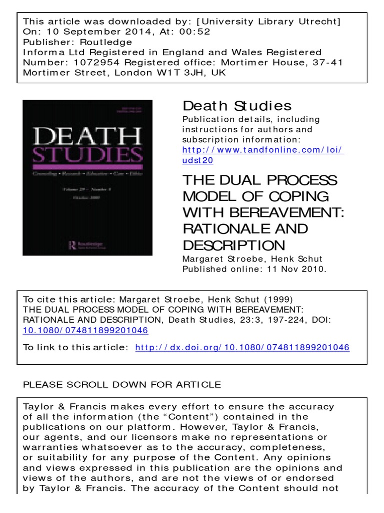 Stroebe, Margaret and Henk Schut - The Dual Process Model of Coping ...