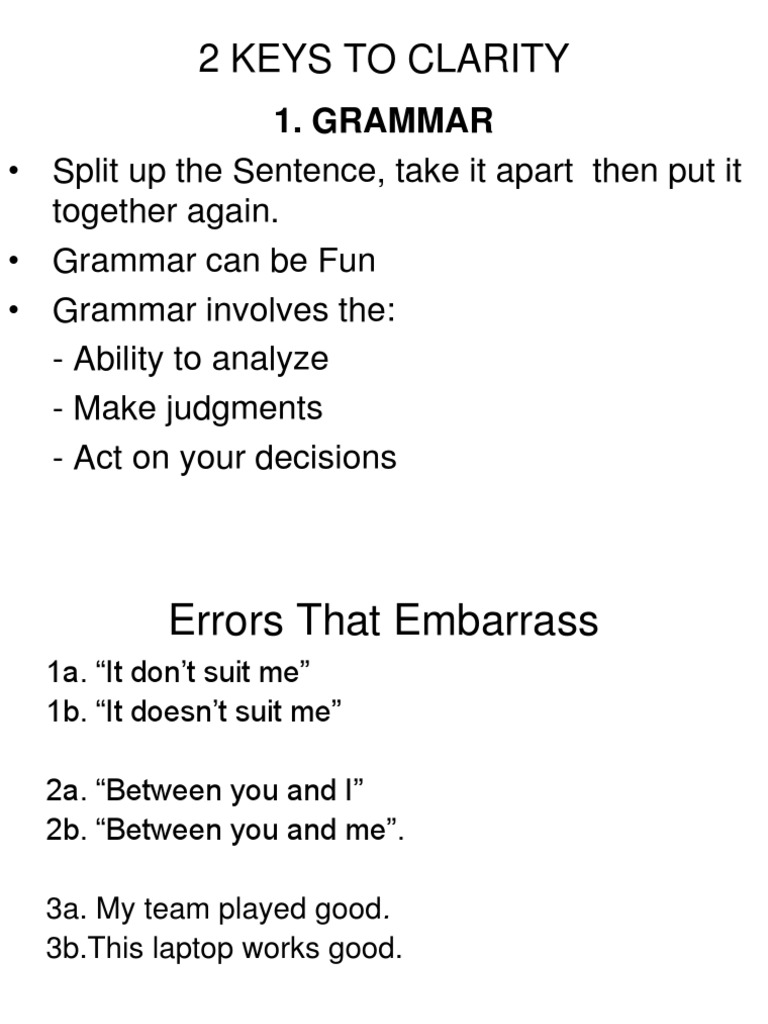 Grammar and Usage Tips for Clarity | PDF