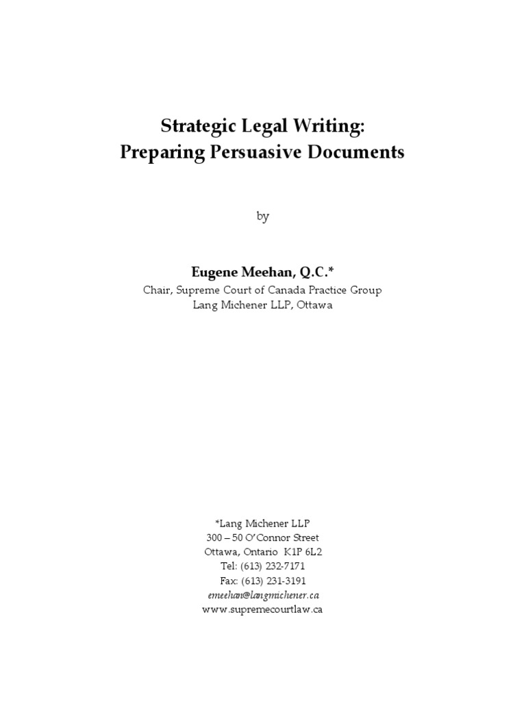 Strategic Legal Writing | PDF | Brief (Law)