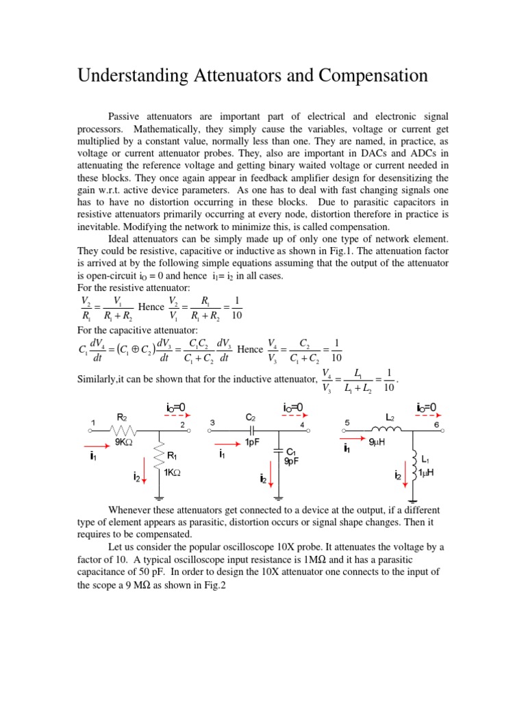Understanding Attenuators and Compensation: R R V R V R R R V V | PDF | Capacitor ...