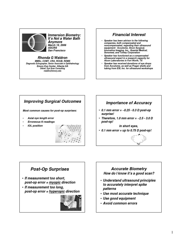 Immersion Biometry (Presentation Rhonda Waldron) PDF | PDF | Visual ...