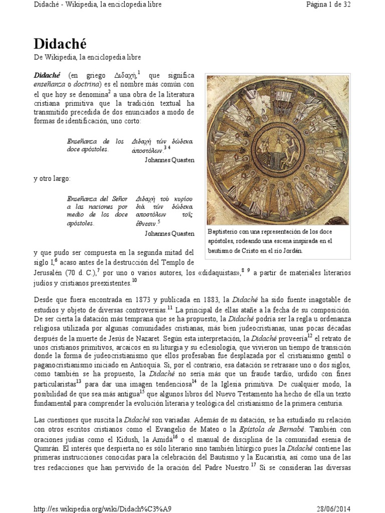 Didache PDF | PDF | eucaristía | orador del Señor