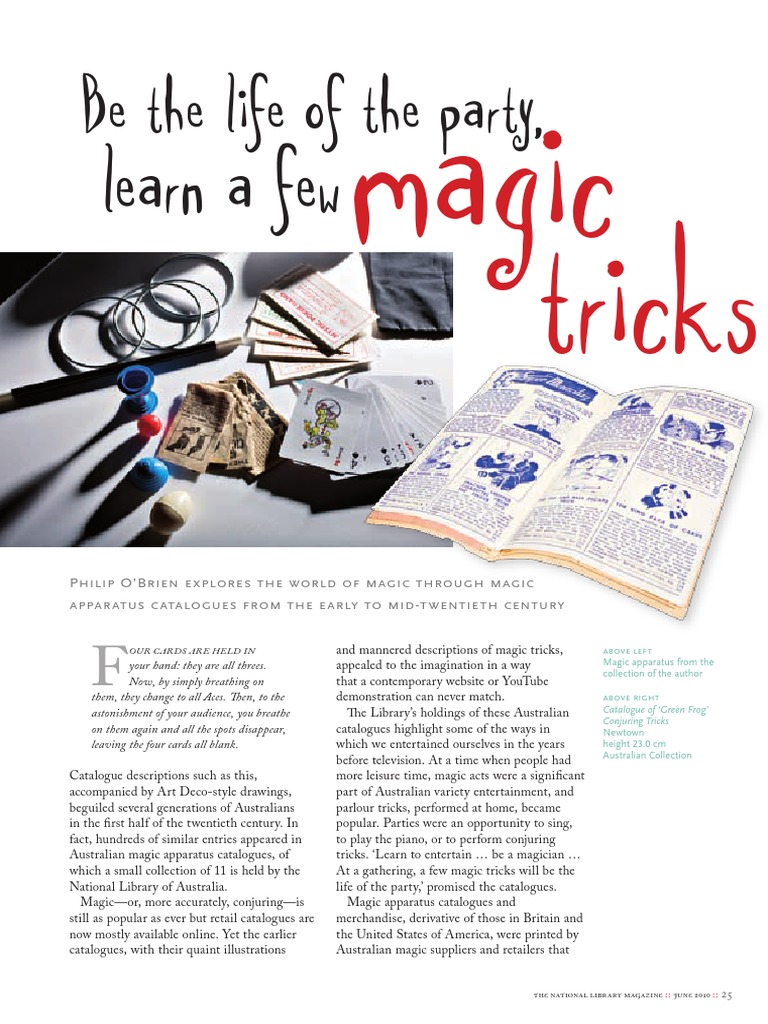 Magic Tricks | PDF | Sports And Entertainment Skills | Magic (Illusion)