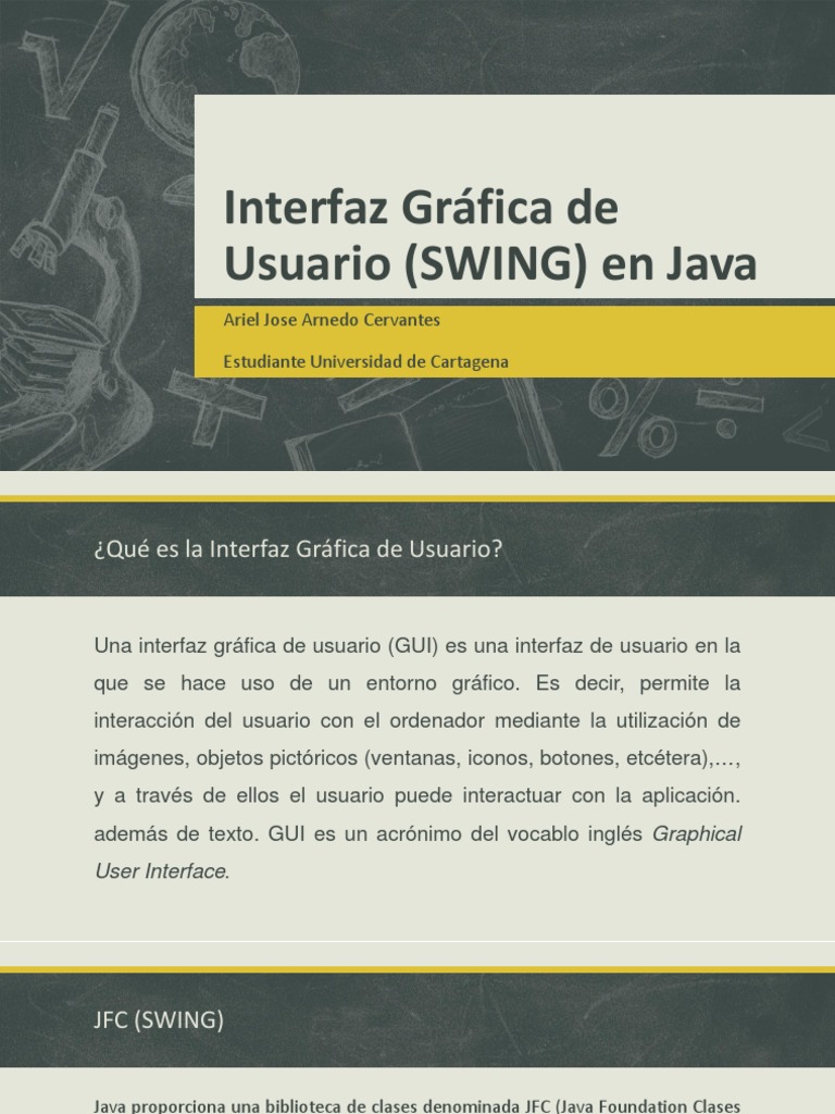 Componentes Swing Pdf Java Lenguaje De Programación Interfaces Gráficas De Usuario