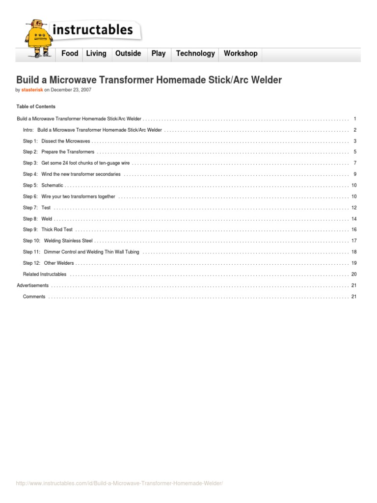 Build a DIY Microwave Welder | PDF | Welding | Construction