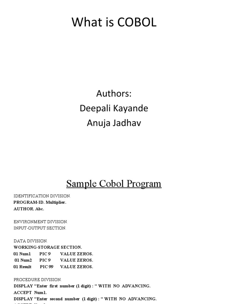 Understanding COBOL Programming Basics | PDF | Collation | Computer Programming