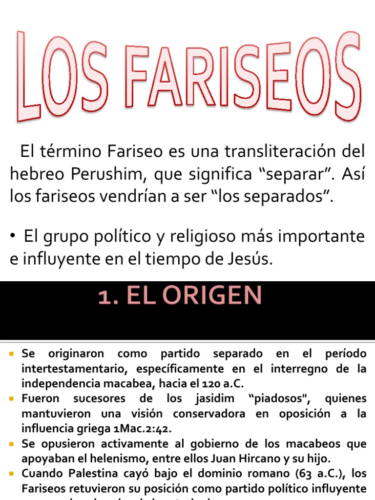 Los Fariseos | PDF | Jesús | Creencia religiosa y doctrina