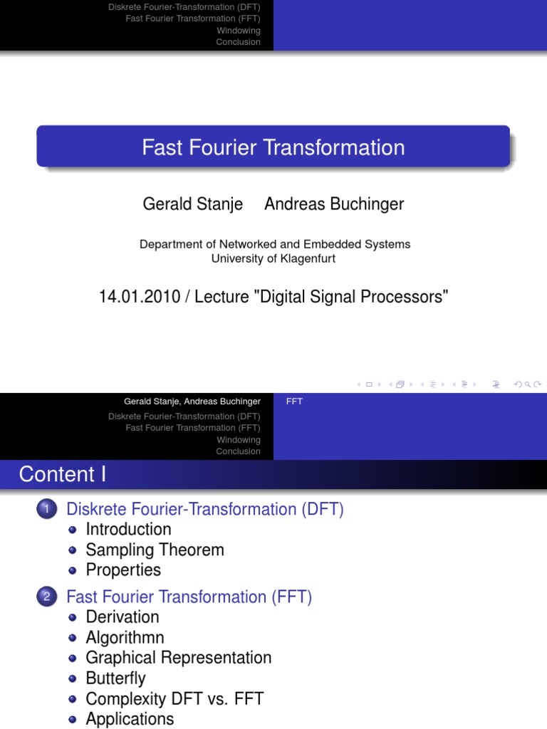 FFT | PDF | Discrete Fourier Transform | Fast Fourier Transform