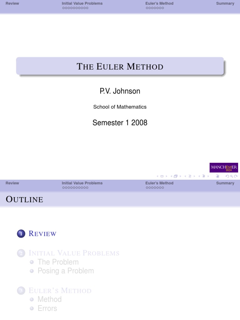 Euler Method Pdf Ordinary Differential Equation Computational Science