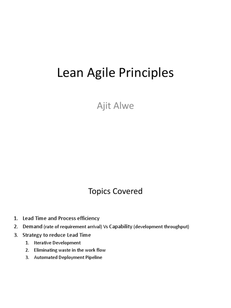 Agile Lean Principles | PDF | Agile Software Development | Systems Theory