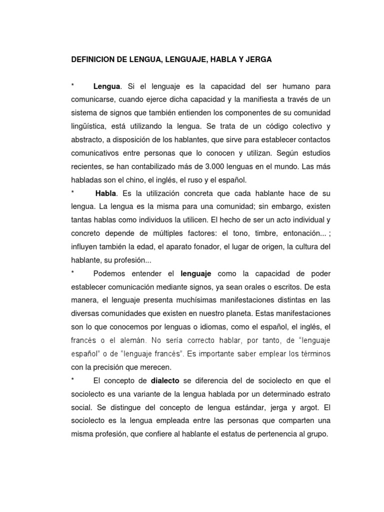 Definicion de Lengua | Descargar gratis PDF | Comunicación | Semiótica