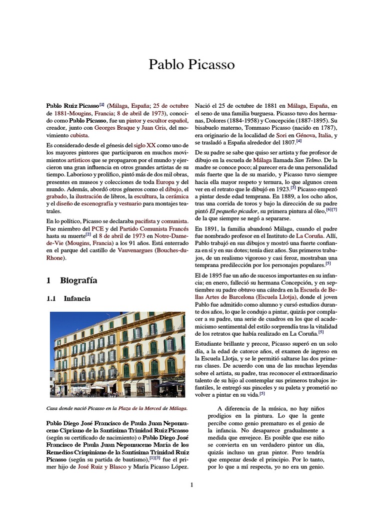 Pablo Picasso | PDF | Pablo Picasso | Cubismo