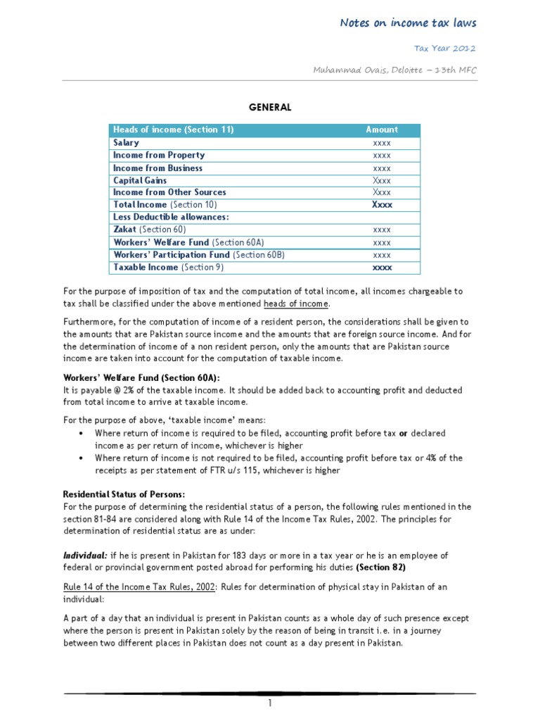 Income Tax Notes | PDF