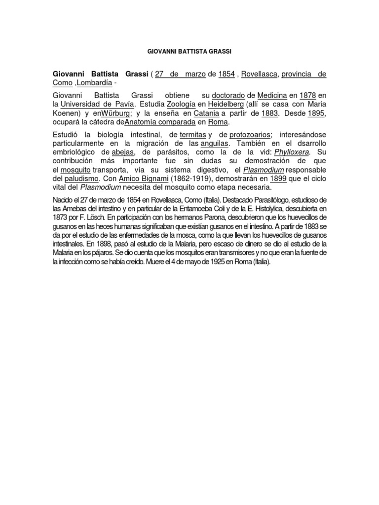 Giovanni Battista Grassi | PDF