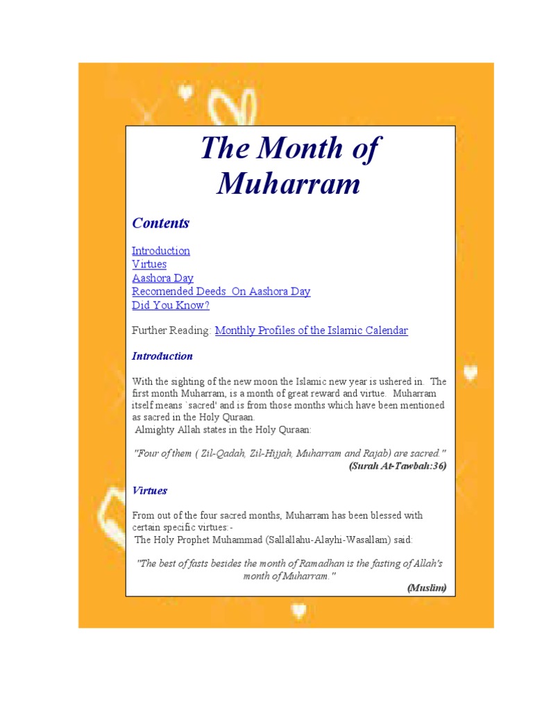 Muharram | PDF | Hadith | Muhammad
