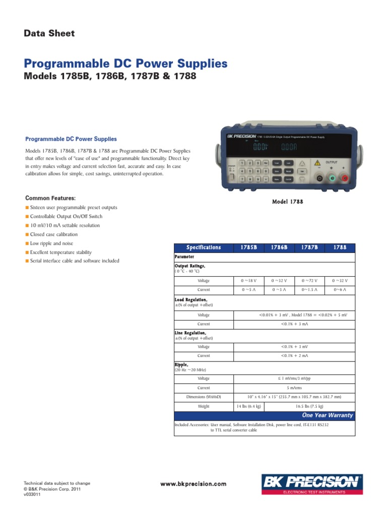 Programmable DC Power Supplies: Data Sheet | PDF | Technology & Engineering